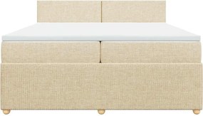 Box spring postel s matrací krémová 200x200 cm textil 3289861