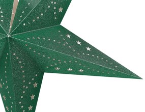 Sada 2 závěsných třpytivých hvězd s LED 60 cm zelené MOTTI Beliani