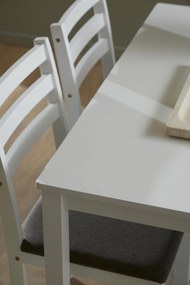 ACTONA Jídelní set stolu a čtyř židlí ALICANTE bílý 110x70 cm