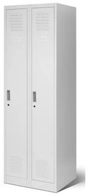 JAN NOWAK - Kovová šatní skříň KASPER 2 BHP - šedá- rozměr 180x60 cm - 3D6506