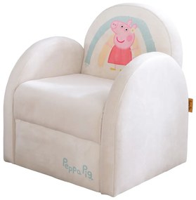 Bílé sametové dětské křesílko Peppa Pig – Roba