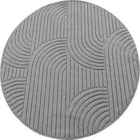 Ayyildiz, Kusový koberec Helix 2201 silver kruh, 80x80, šedá, chodba / předsíň