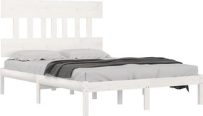 vidaXL Rám postele masivní borovice 135 x 190 cm UK Double [3104714] Barva: Bílá