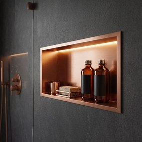 Rea Rea, VSTAVANÁ KOUPELNOVÁ POLICE LED 30x60 brush copper, REA-08568