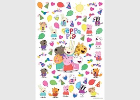 Dětská samolepka na zeď Prasátko Peppa Všichni Přátelé | 42.5 x 65 cm | DDKM1663