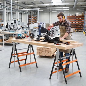 Costway Sada 2 teleskopických pracovních kozlíků z kovu, 6 výškově