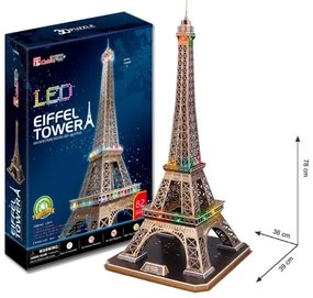 CubicFun - Puzzle 3D Eiffelova věž s LED světlem