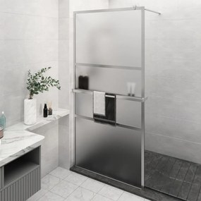 Zástěna do průchozí sprchy s policí chrom 115x195 cm ESG/hliník 3185505