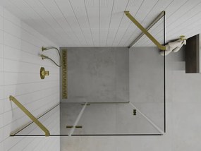 Mexen Roma sprchový kout 110x100cm, 6mm sklo, zlatý profil-čiré sklo, 854-110-100-50-00