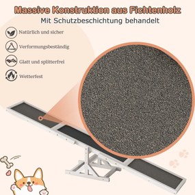 Costway Dřevěný pes Agility Houpačka Set pro cvičení a hraní pro psy Venkovní