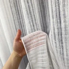 Voálová﻿ hotová bílá poloprůhledná záclona s řasící páskou - Ervi FR 1130 (různé velikosti)