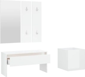 Sada nábytku do předsíně bílá s vysokým leskem kompozitní dřevo 3082059