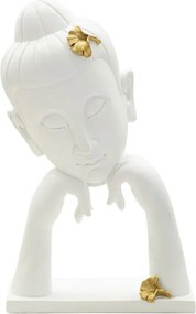 Dekorace na stůl Buddha B 21 cm bílá/zlatá