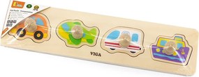 Dřevěné puzzle s úchyty pro nejmenší Viga Transport