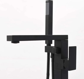 Volně stojící vanová baterie černá nerezová ocel 90 cm 145096