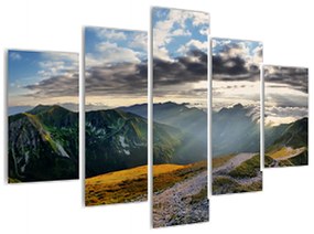 Obraz horské skalnaté krajiny  (150x105 cm)