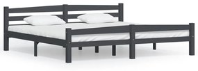 vidaXL Rám postele tmavě šedý masivní borové dřevo 200 x 200 cm