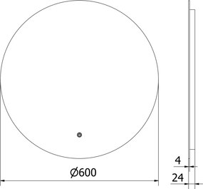 Mexen Erg, kulaté LED podsvícené koupelnové zrcadlo 60 cm, 6000K, topná podložka proti zamlžování, 9823-060-060-611-00