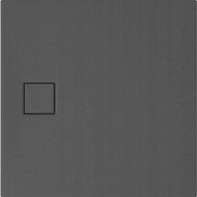 Cersanit Tako Slim, Čtvercová sprchová vanička 90x90x4 cm + šedý sifon, šedá matná, S932-162