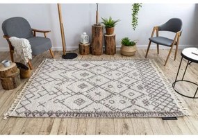 koberec BERBER TANGER B5940, krémovo hnědý střapce, Maroko Shaggy velikost 140x190 cm | krásné koberce cz