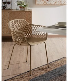 Béžová zahradní židle z oceli Kave Home Quinn