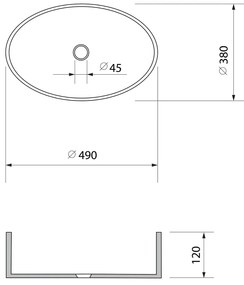 Černé skleněné umyvadlo 49x38 cm Nobal – Sapho
