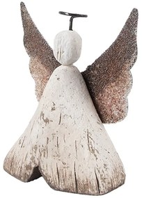 Dekorace dřevěná figurka anděl Angel Rustic S - 8*3*9 cm