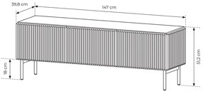 MUTI c | TV stolek RTV 147 | 147 cm | černá