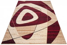 Moderní kusový koberec CHEAP K858B krémový červený Rozměr: 140x200 cm