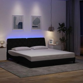 Rám postele s LED bez matrace černý 180x200 cm Látka 3310687