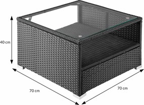 Deuba Zahradní ratanový set XXL - šedá/antracit podušky