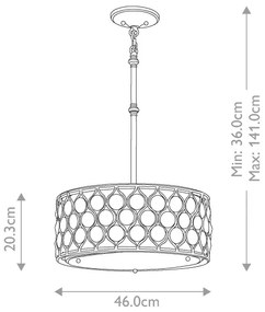 Feiss FE-LUCIA-B - Lustr na tyči LUCIA 3xE27/60W/230V
