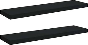 Plovoucí nástěnné police 2 ks černé 90 x 23,5 x 3,8 cm MDF 323839