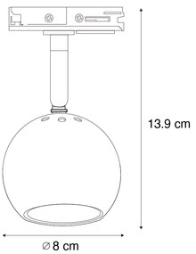 Moderní 1-fázové kolejnicové bodové světlo černé se zlatem - Gissi