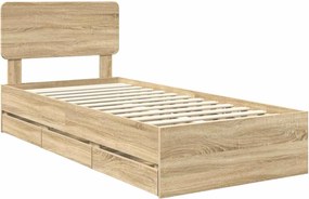 Rám postele s čelo Sonoma dub 100 x 200 cm Dřevěný materiál 3412215