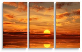 Sablio Obraz - 3-dílný Oranžové slunce - 120x80 cm
