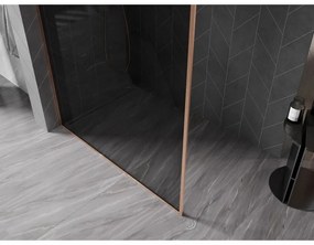 Mexen, Mexen Kioto-XF sprchová stěna s rámem 150 x 202 cm, grafit 10 mm, broušená měď - 800-150-104-65-40-X