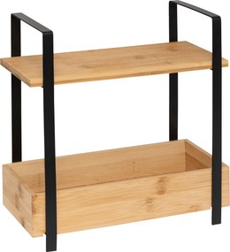 Stojací polička na kuchyňskou linku ORDERA s nádobou, 30 x 14 x 30 cm, černá