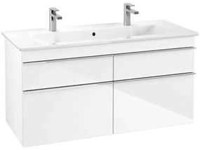Villeroy & Boch Venticello - Umyvadlová skříňka, 115x59x50 cm, 4 zásuvky, Glosy White A92901DH