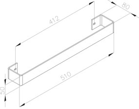 Sapho, MAGNIFICA držák ručníků 456x74mm, leštěná nerez, IRPA13