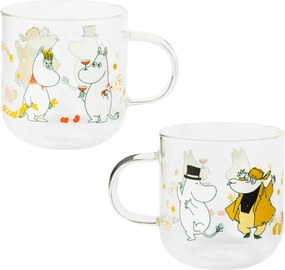 Sada skleněných hrnků Moomin Gift of Love 0,3l, 2 ks