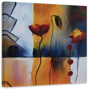 Obraz na plátně Makový červený olej Květina - 30x30 cm
