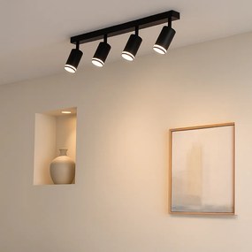 Bodové svítidlo Pipe Ring, 4x černé kovové stínítko, b