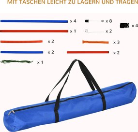 Výcvikové zařízení pro psy PawHut Agility, cvičební sada pro agility, tréninkový areál pro psí sporty 3 v 1, modrá+červená | Aosom