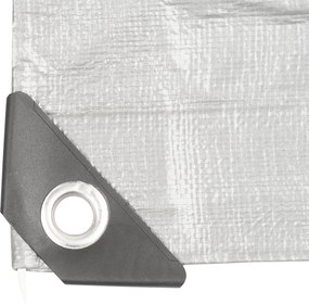 Plachta Procraft ST6x8 200g/m2 nepromokavá s oky 6x8 m stříbrná | ST6x8