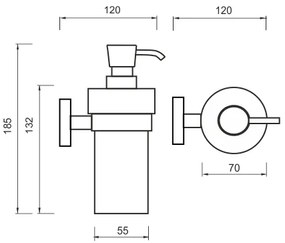 Nástěnný dávkovač tekutého mýdla, pumpička plast NIMCO UNIX UN 13031W-26