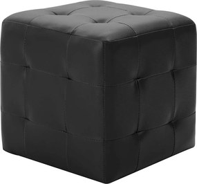 Taburety 2 ks černé 30 x 30 x 30 umělá kůže 278390