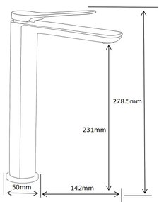 Mexen Largo - vysoká umyvadlová baterie, Černá, 73710-70