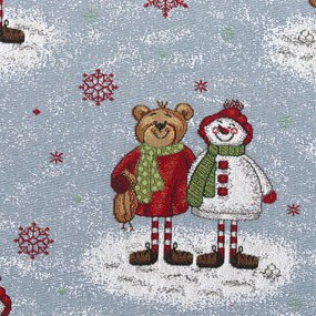 BO-MA Trading Vánoční ubrus gobelín Medvědi, 100 x 100 cm