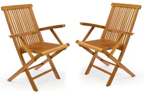 Divero 2288 Skládací židle z týkového dřeva, 2 ks